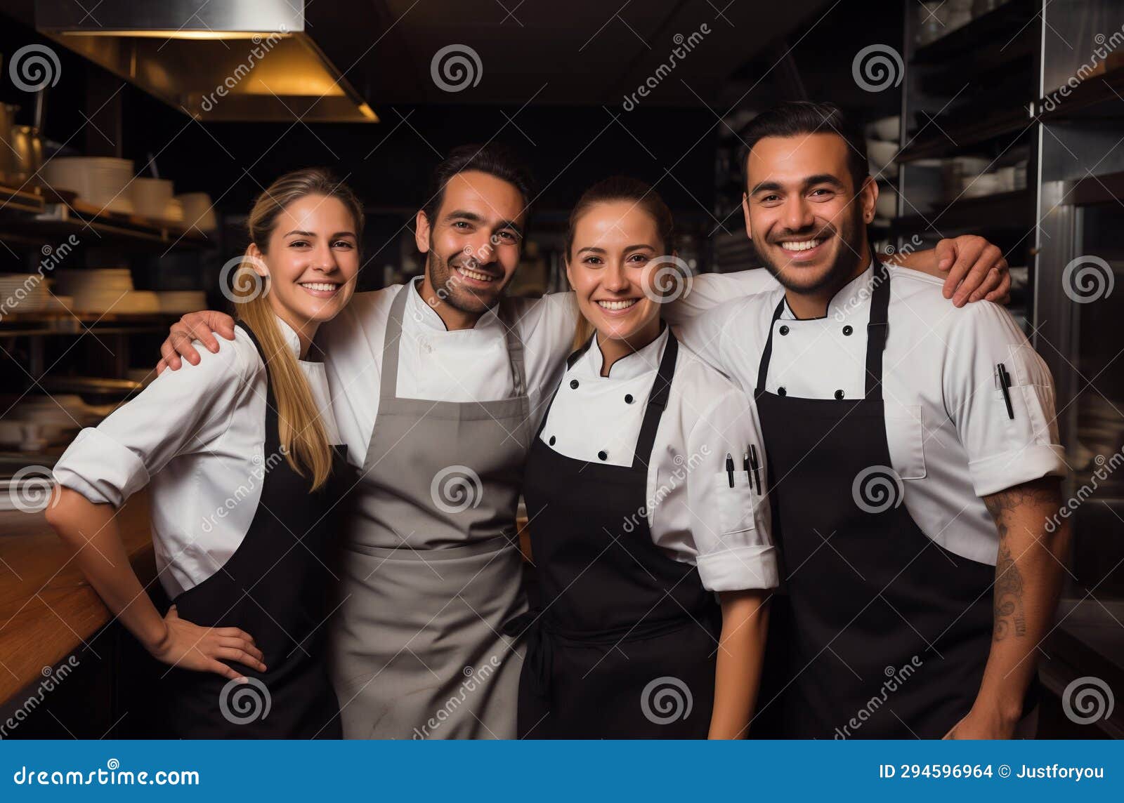 Dedicated Restaurant Cooking Team in Action at the Kitchen. Generative ...
