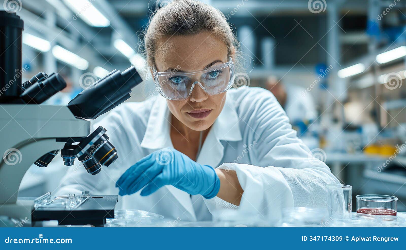 Dedicated Scientist Analyzing Under a Microscope Now Generative AI ...