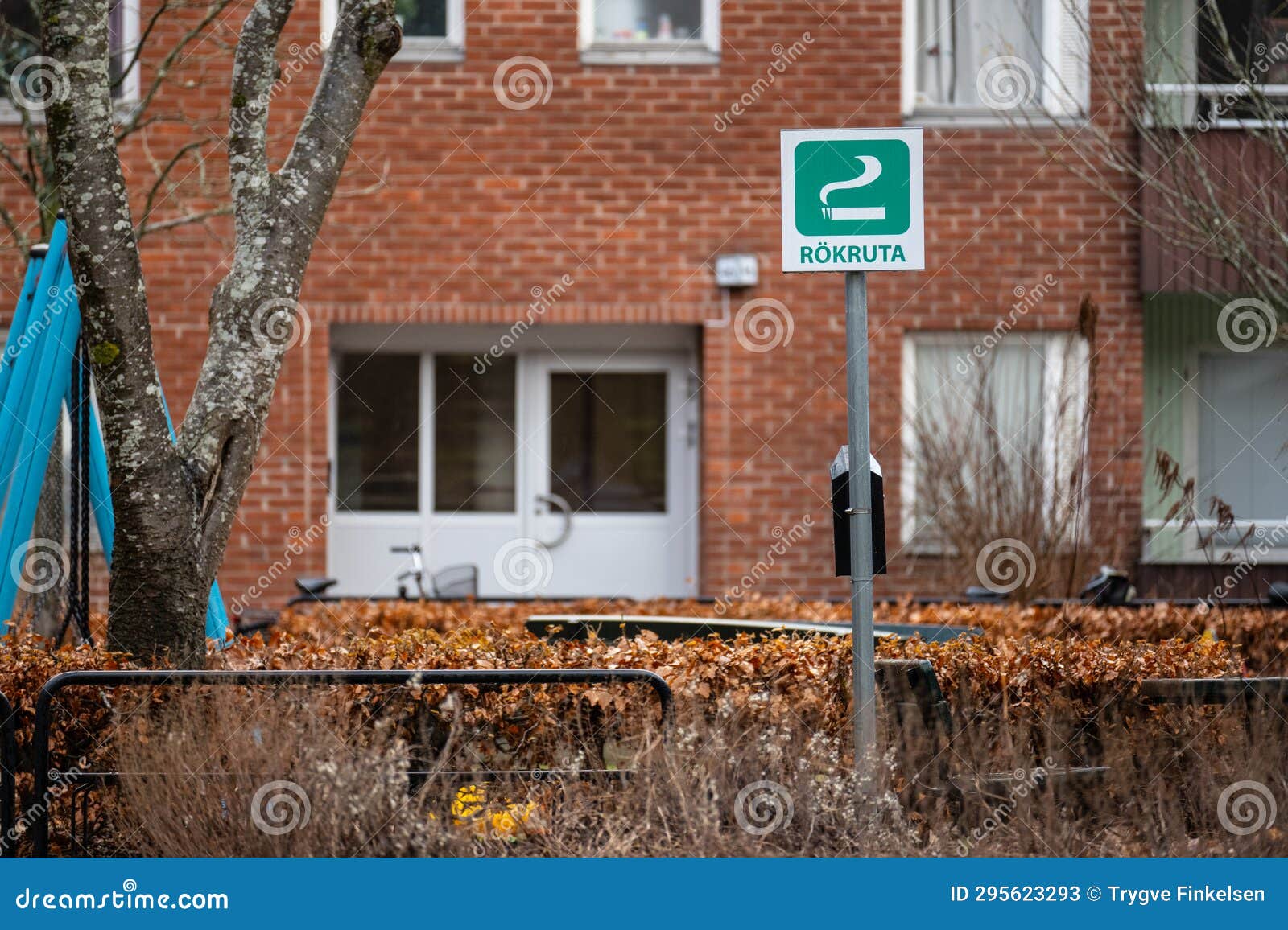 Dedicated Smoking Area by an Apartment Building.. Stock Image - Image ...