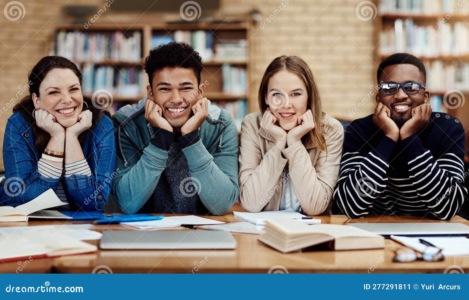 We are Dedicated Students. Portrait of a Group of University Students ...