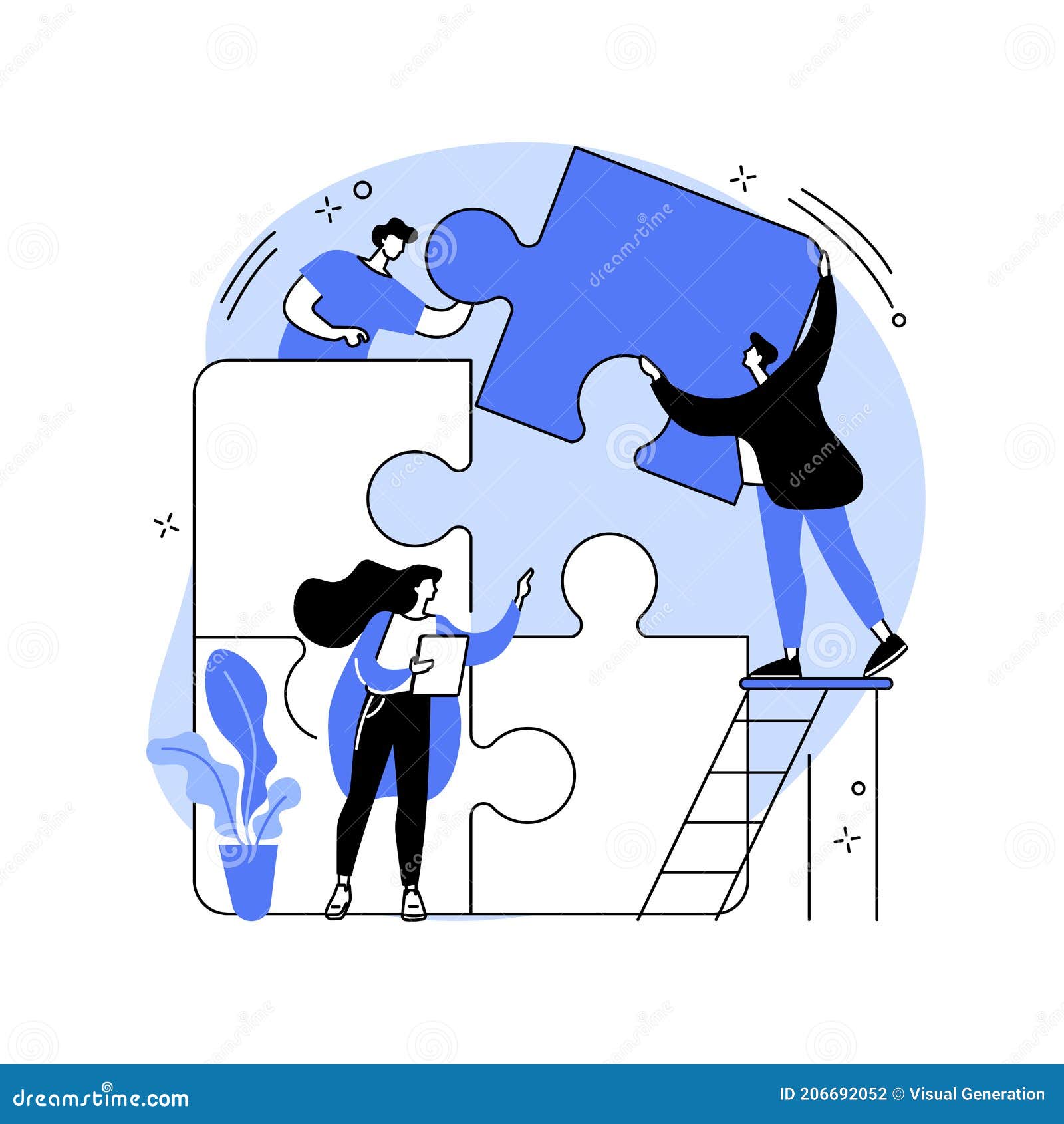 Dedicated Team Abstract Concept Vector Illustration. Stock Illustration ...