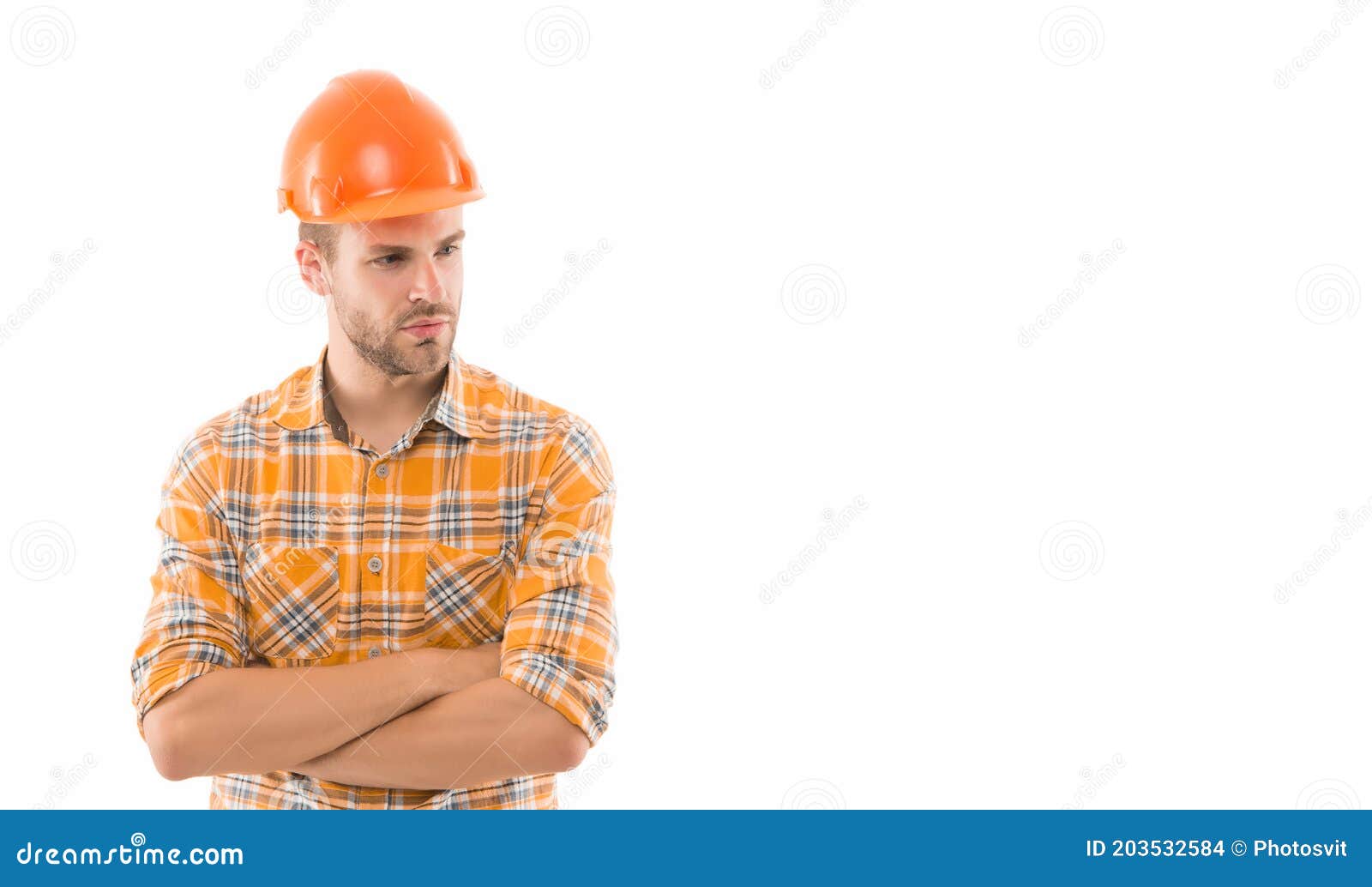 Always Dedicated To Work. Confident Workman Isolated On White ...