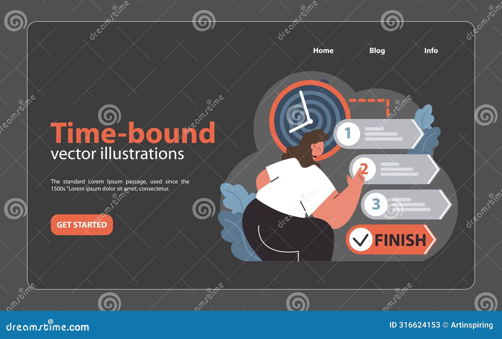 Dedicated Worker Navigating Time-bound Stock Vector - Illustration of ...