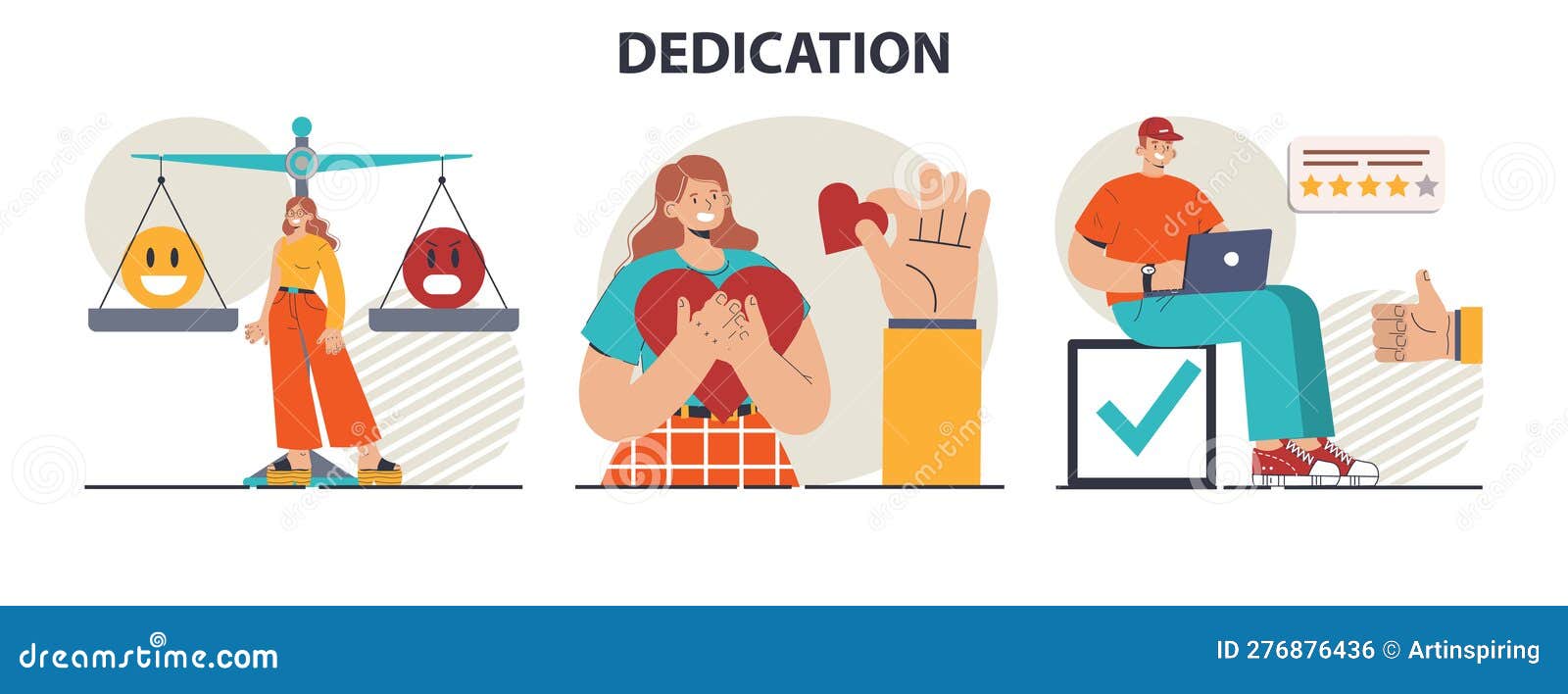 Dedication Concept. Characters Corporate Loyalty And Personal Stock ...