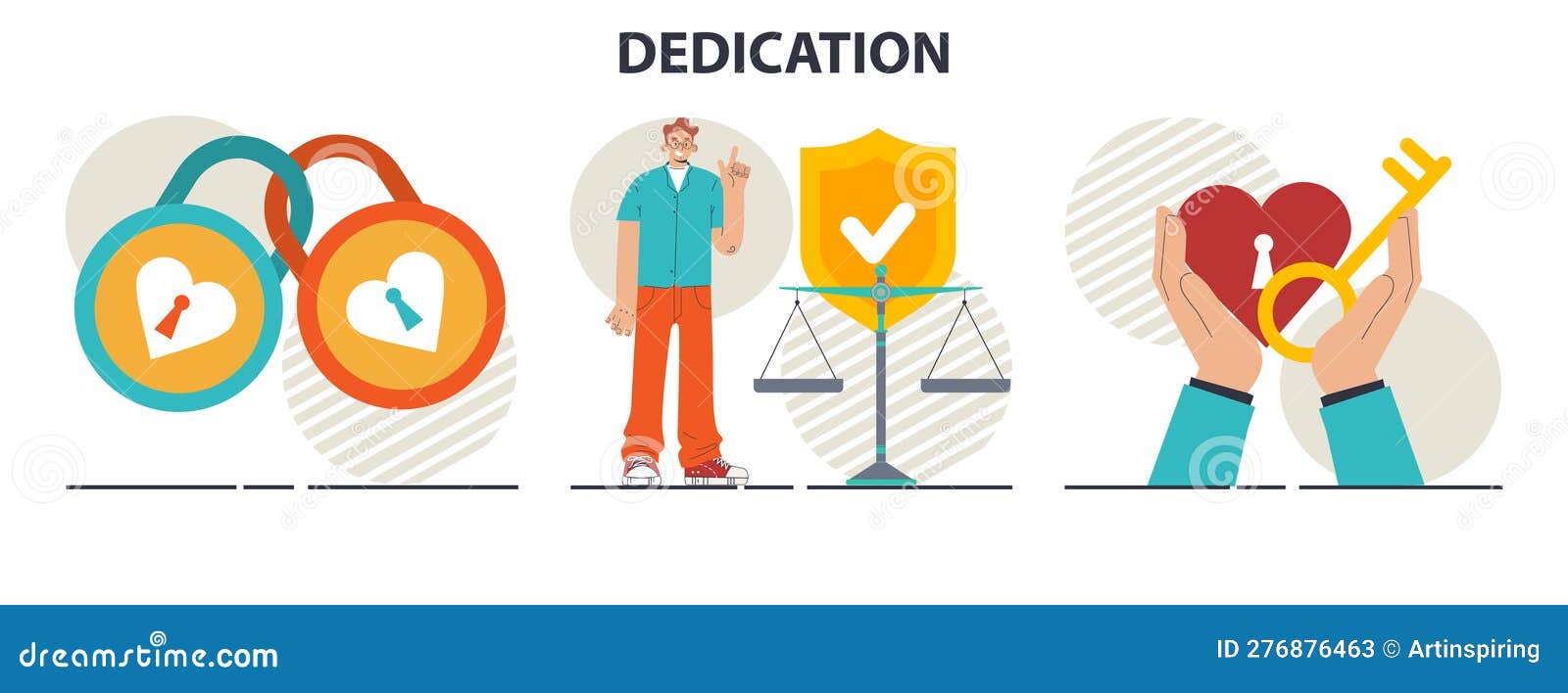 Dedication Concept Set. Characters Corporate Loyalty and Personal Stock ...