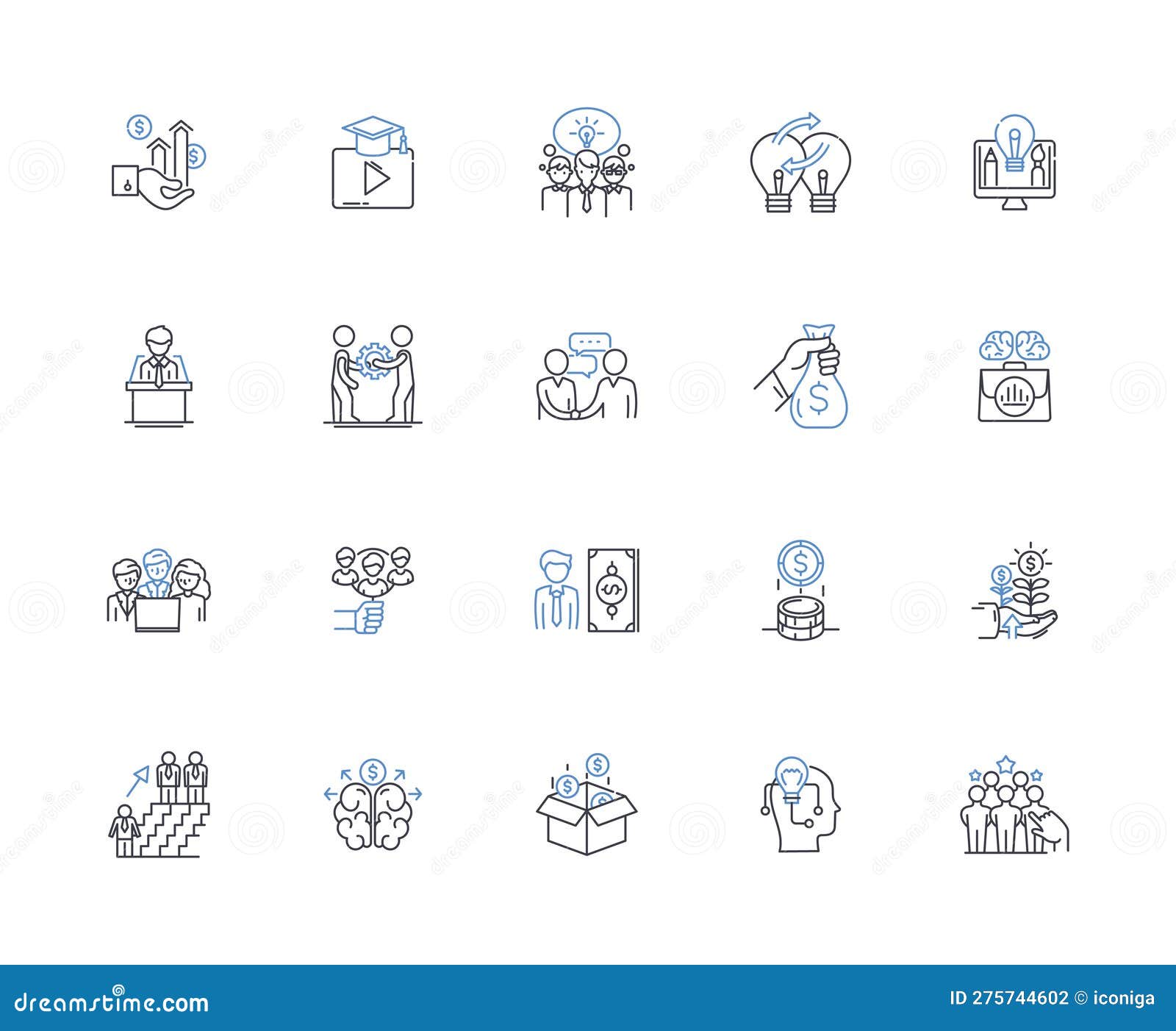 Dedication Line Icons Collection. Commitment, Perseverance, Loyalty ...