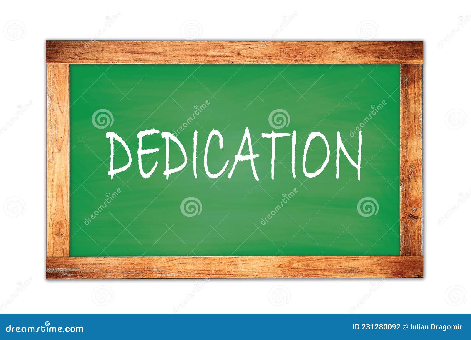 DEDICATION Text Written on Green School Board Stock Photo - Image of ...