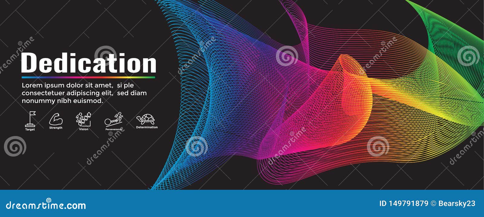 Dedication, Vision and Values Web Header Banner with Connection, Growth ...