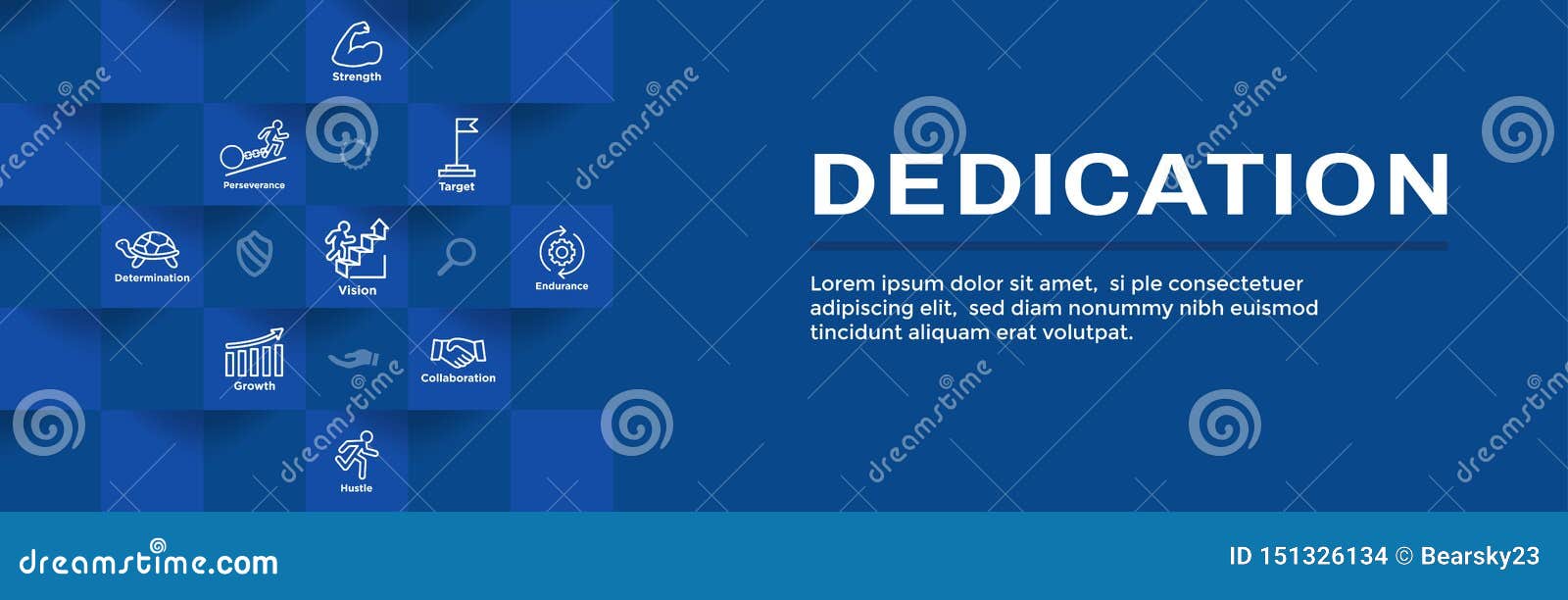 Dedication, Vision and Values Web Header Banner with Connection, Growth ...