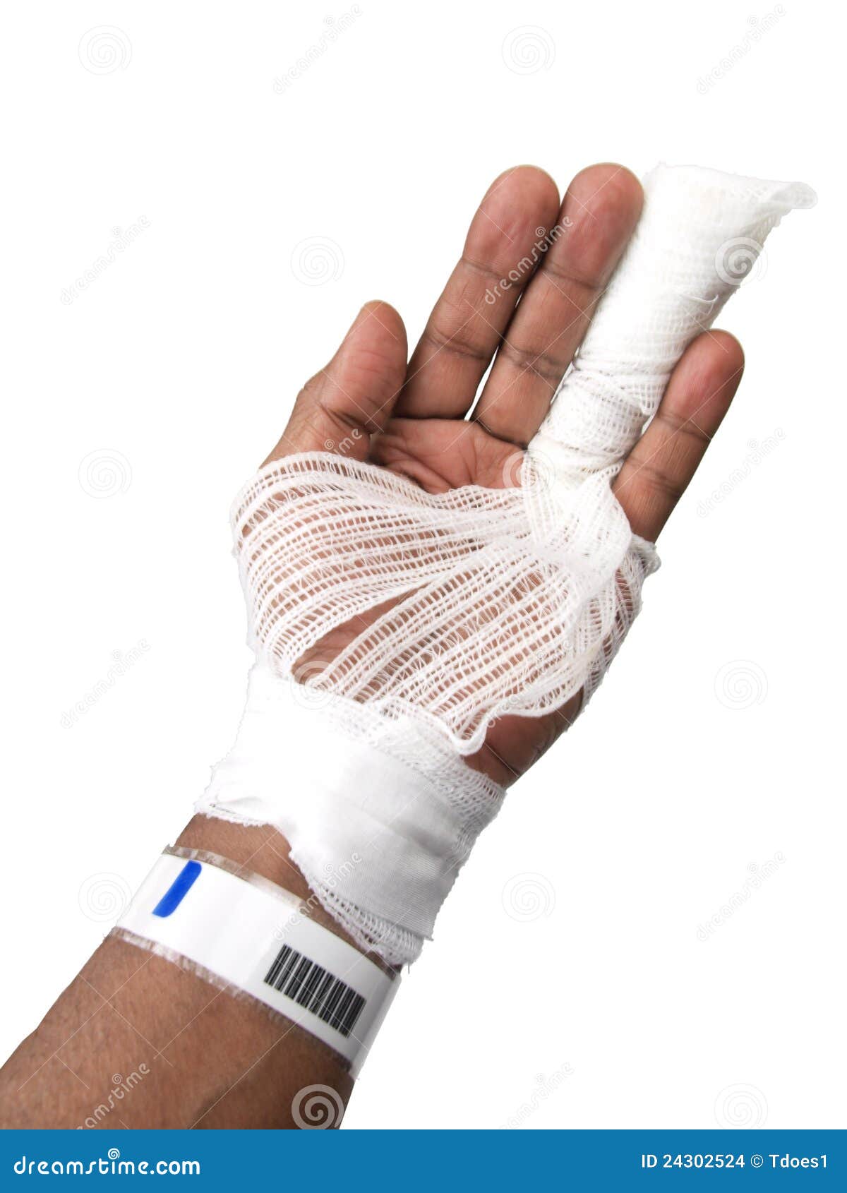 Dedo enfaixado foto de stock. Imagem de ferimento, curativo - 24302524