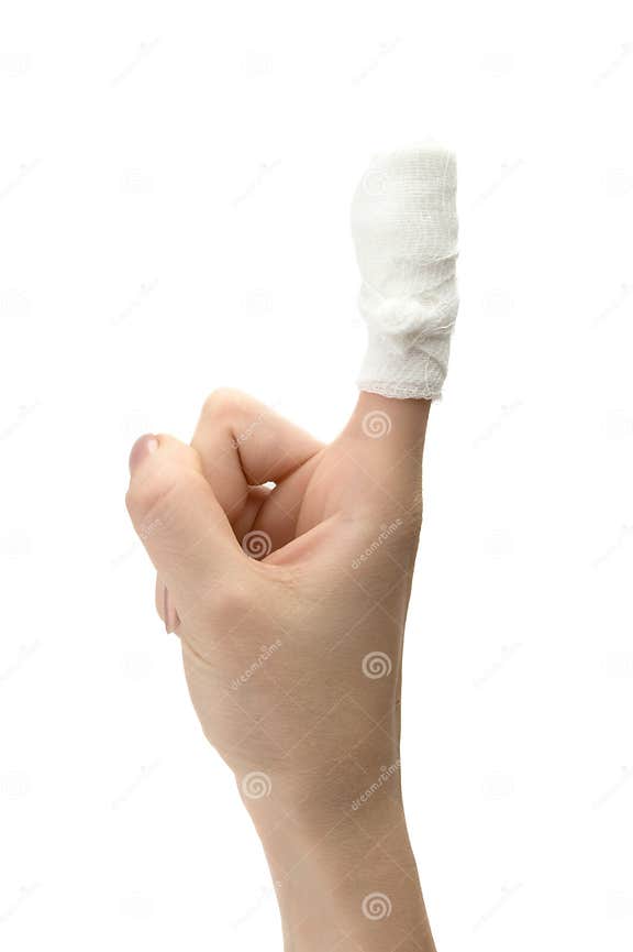 Dedo enfaixado foto de stock. Imagem de dedo, macro, humano - 2664118