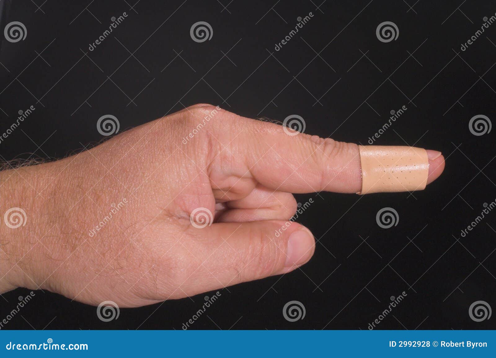 Dedo enfaixado foto de stock. Imagem de ferida, cura, machucado - 2992928