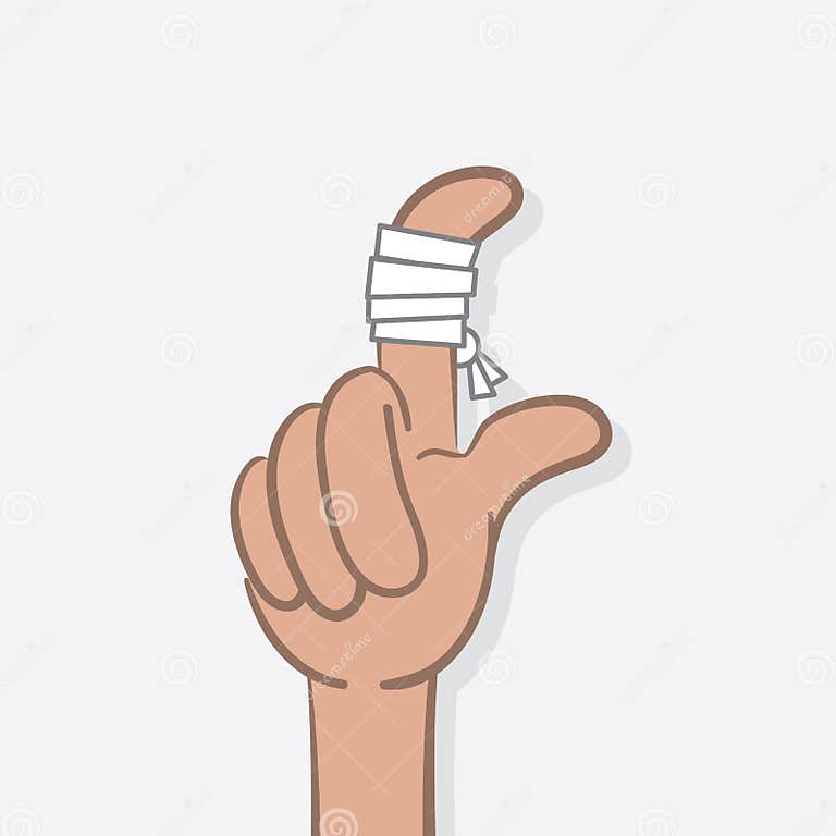 Dedo enfaixado ilustração do vetor. Ilustração de vetor - 42472516