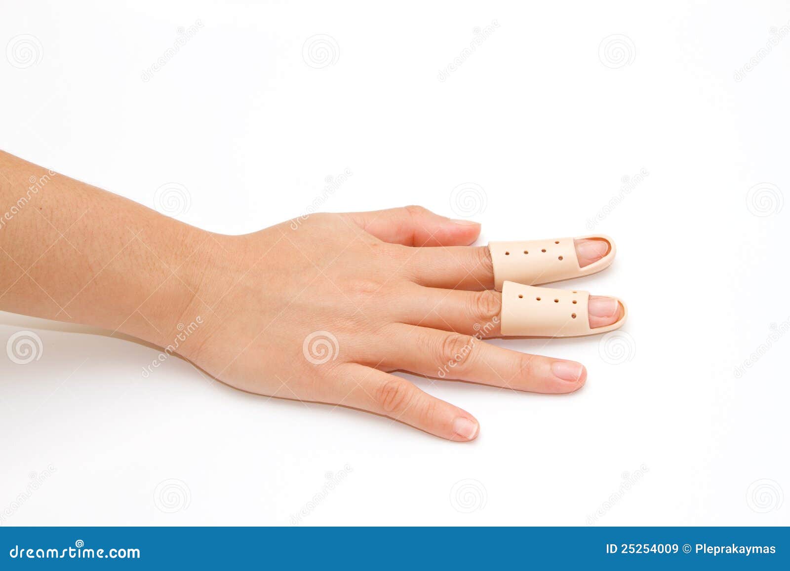 Dedo quebrado em um splint imagem de stock. Imagem de cuidado - 25254009