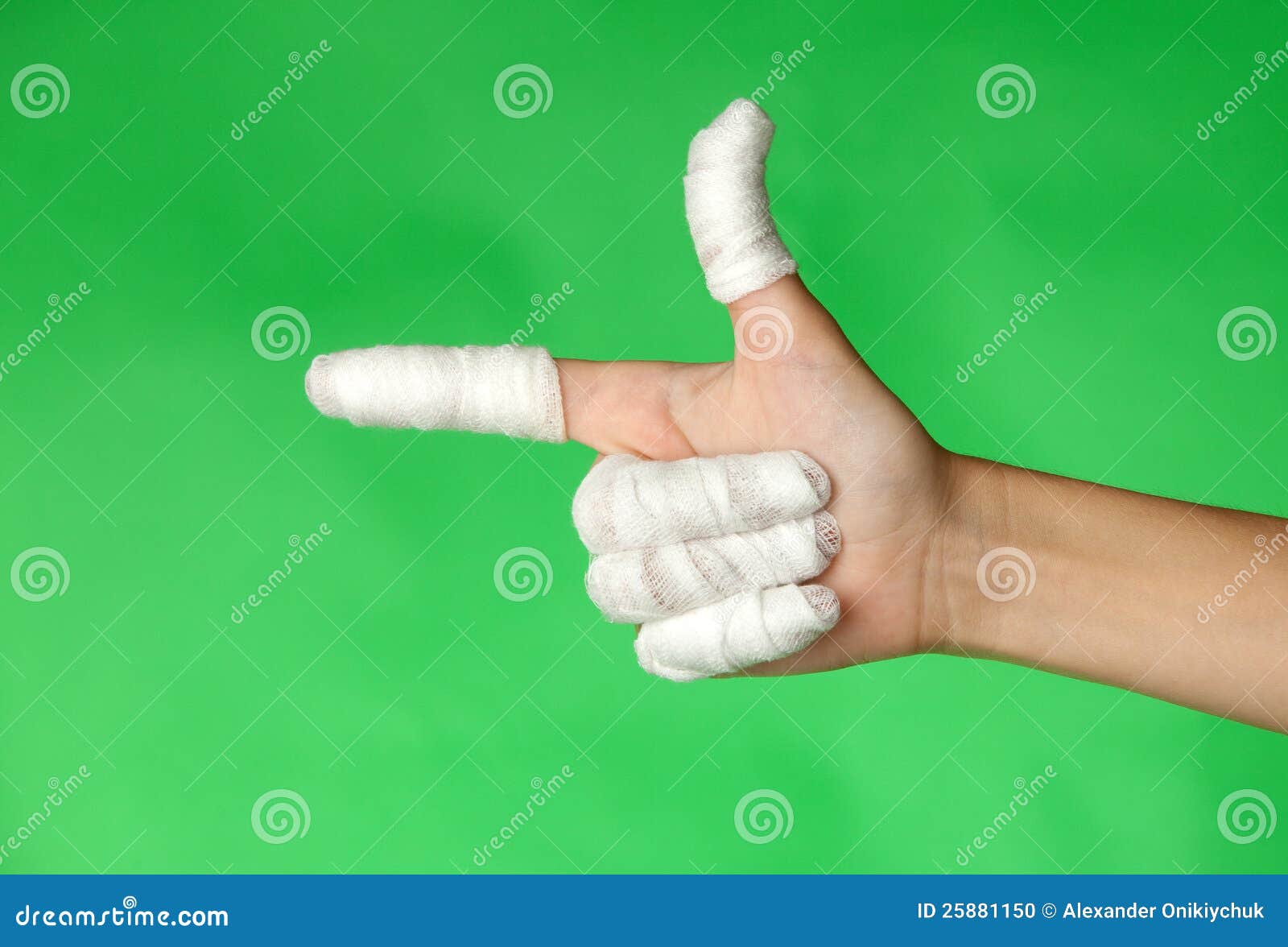 Dedos enfaixados foto de stock. Imagem de sentido, ferida - 25881150