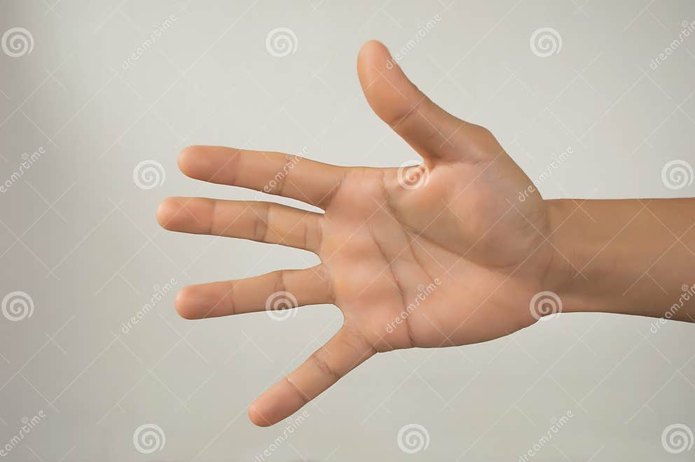 Dedos humanos da mão cinco foto de stock. Imagem de elasticidade - 57159470