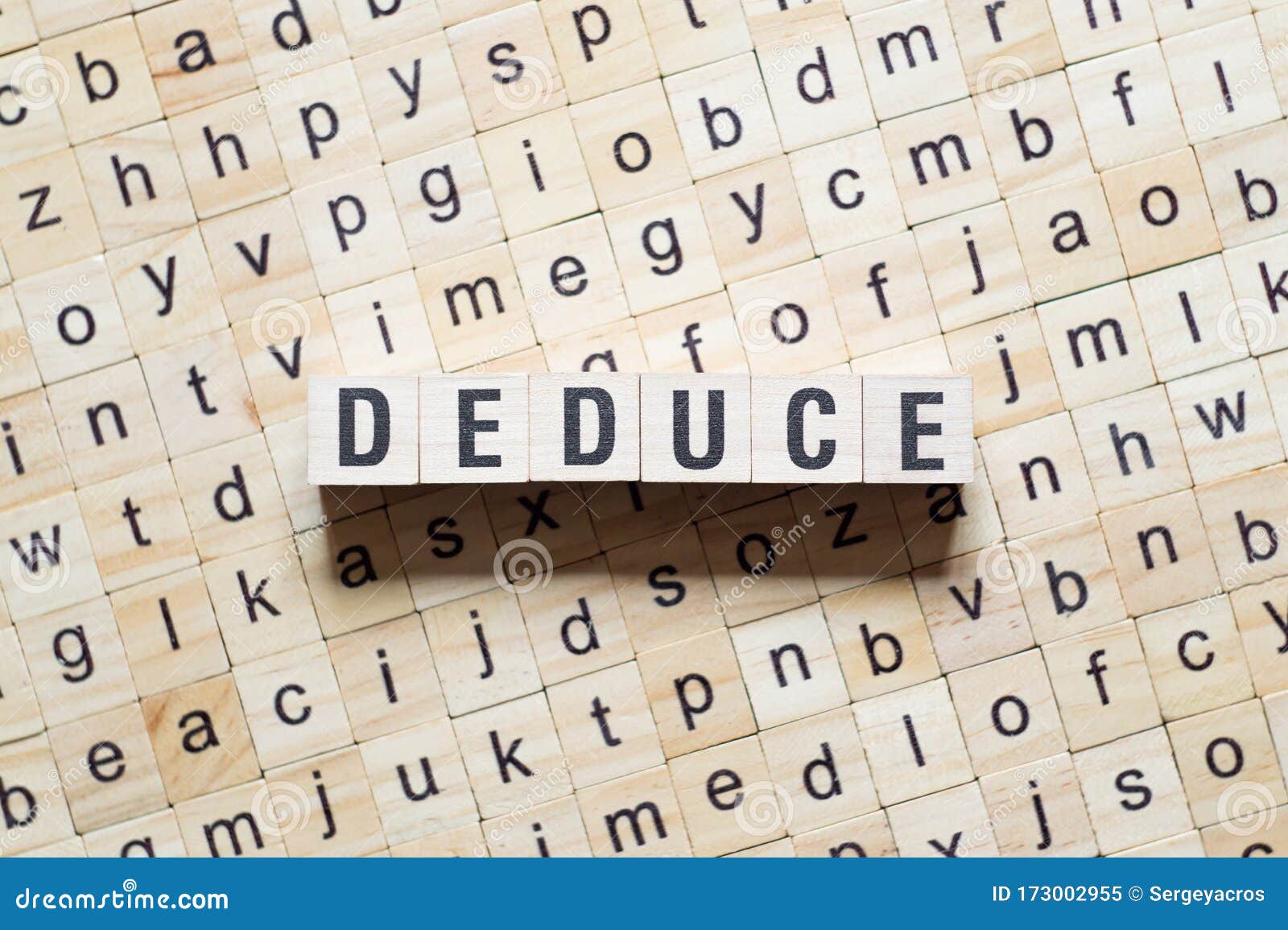 Deducir Palabra Escrita En Cubo De Madera Imagen de archivo - Imagen de ...