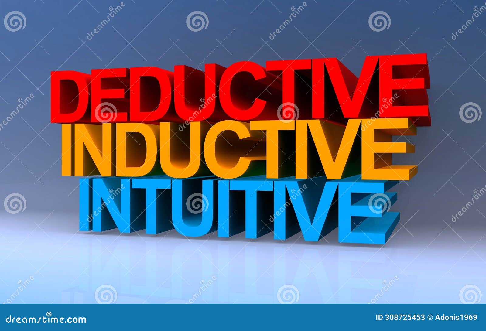 Deductive Inductive Intuitive On Blue Stock Image | CartoonDealer.com ...