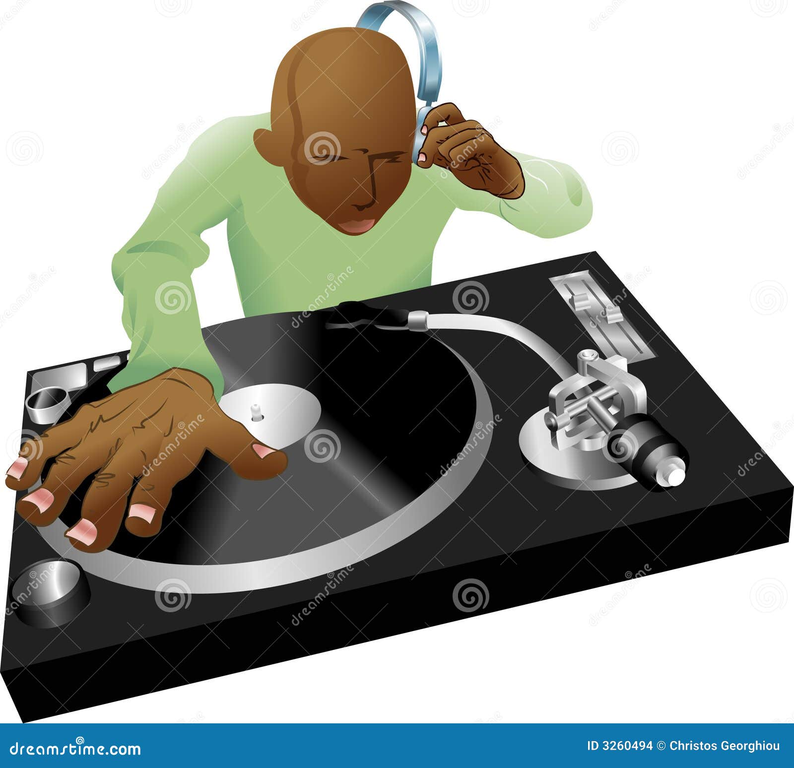 Deejay stock vector. Illustration of mixing, spinning - 3260494