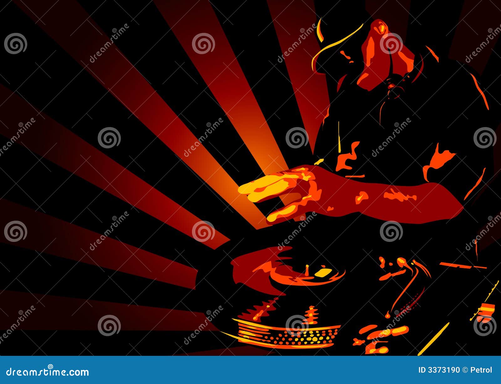 Deejay stock vector. Illustration of audio, jockey, rays - 3373190