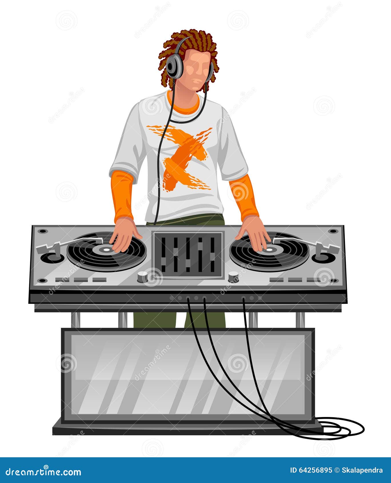 Deejay vector illustratie. Illustration of nachtleven - 64256895