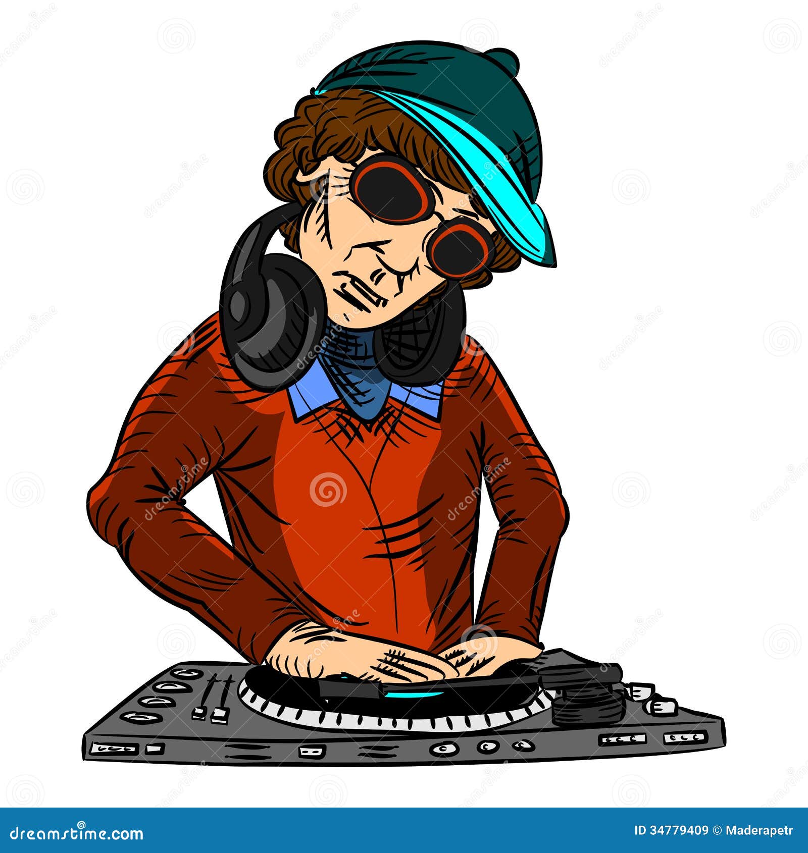 Deejay stock illustration. Illustration of nightclub - 34779409
