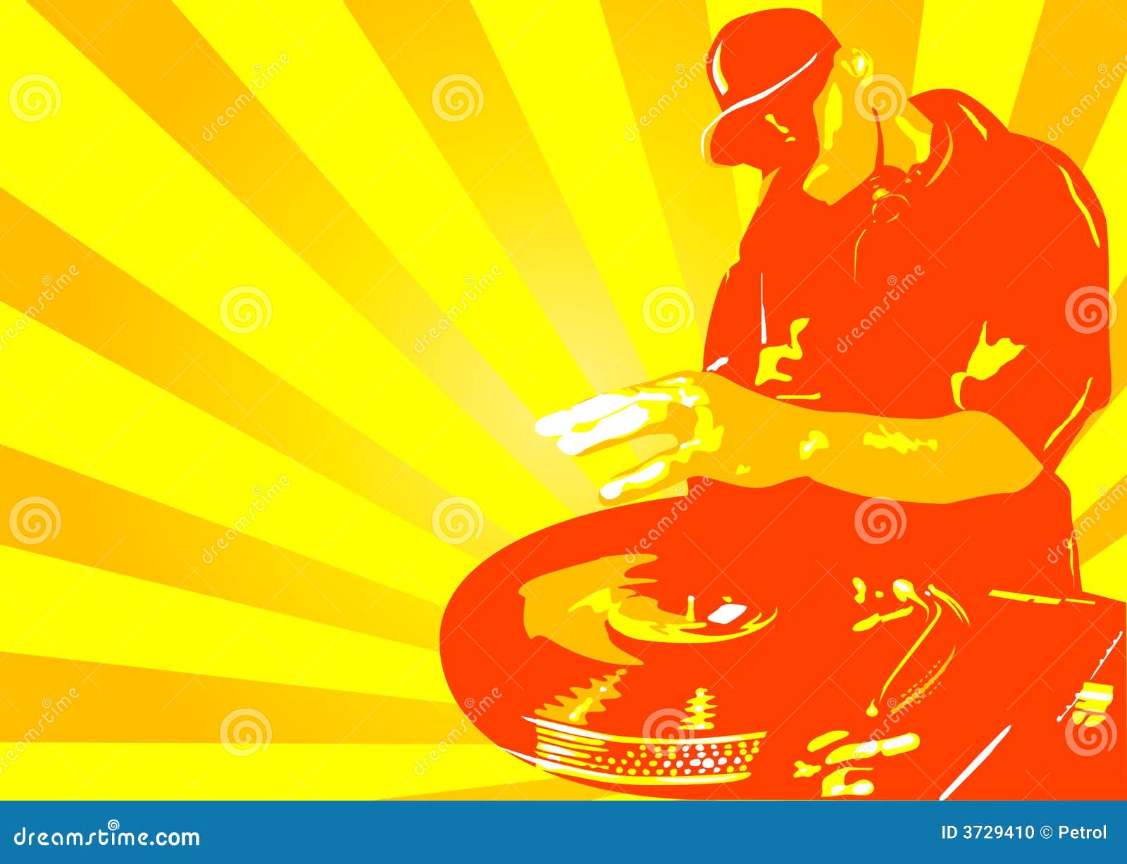 Deejay yellow stock vector. Illustration of headset, abstract - 3729410