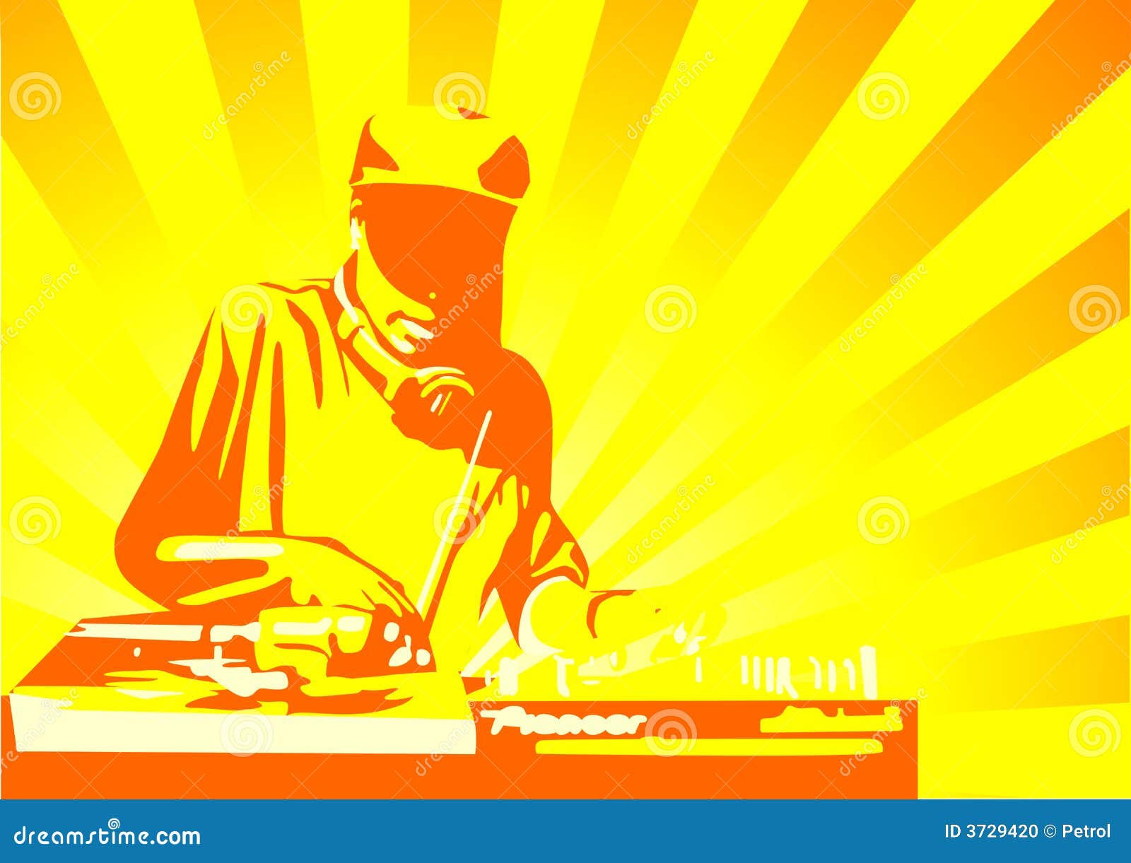 Deejay yellow stock vector. Illustration of orange, deejay - 3729420
