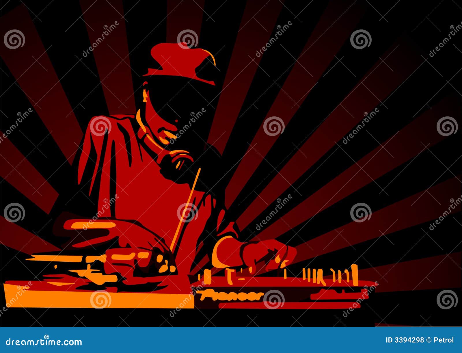 Deejay3 stock vector. Illustration of headset, male, groove - 3394298