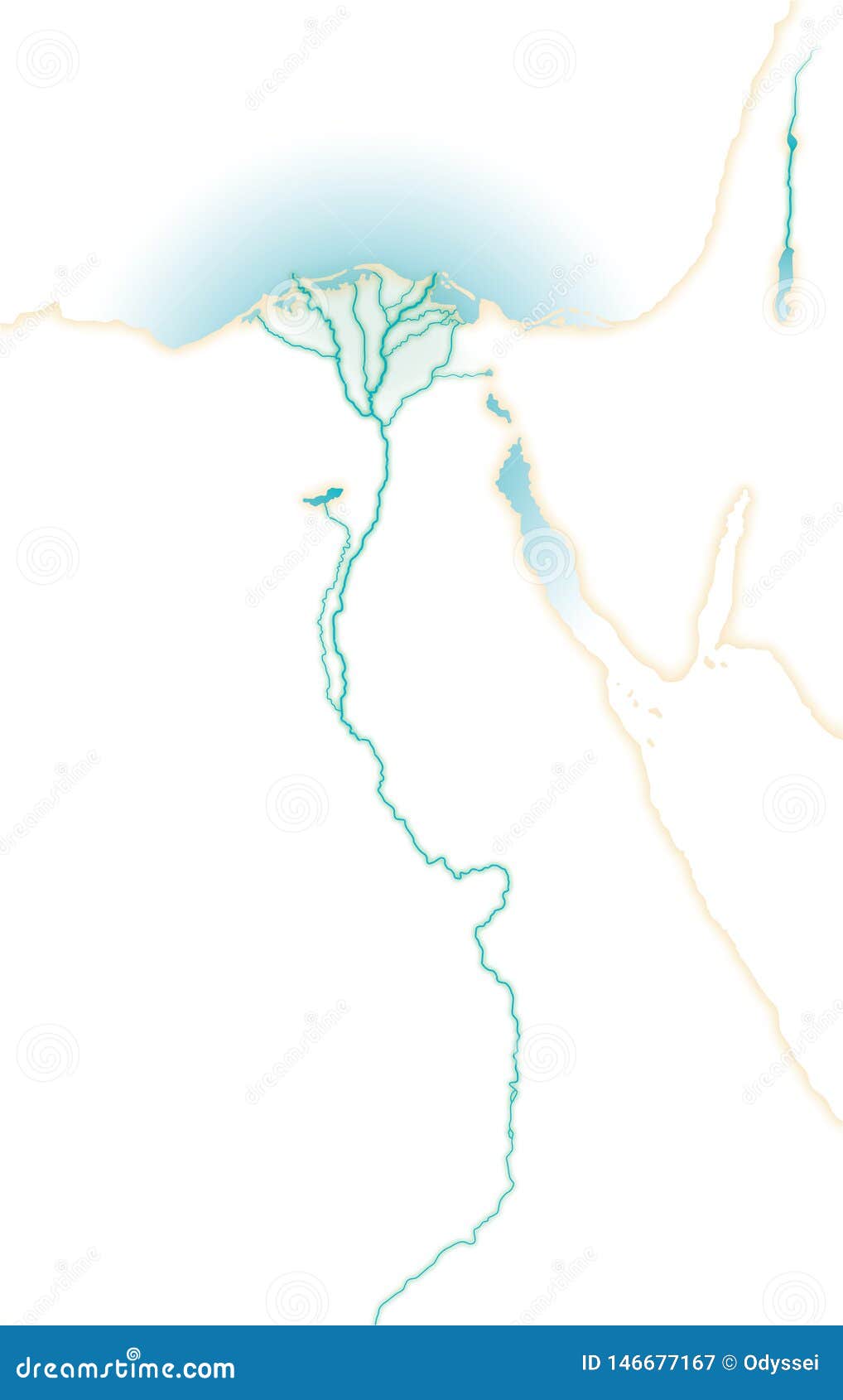 World Map Of The NILE RIVER Valley & Delta: Africa, Egypt, Nubia ...