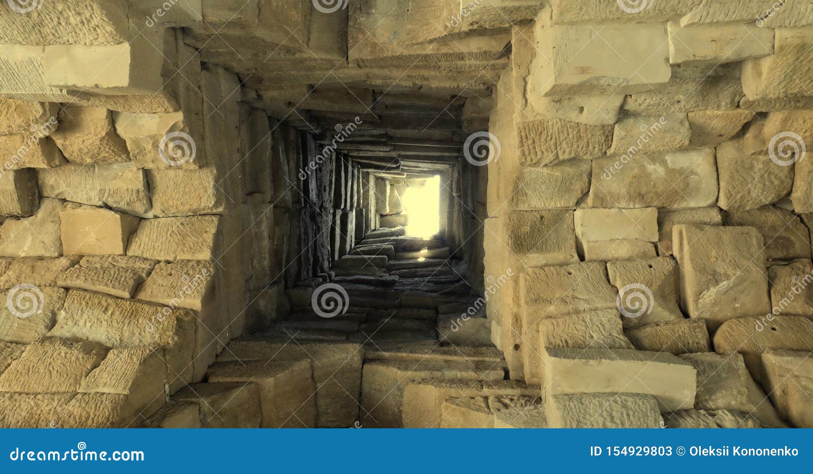 Deep Ancient Well. Masonry. Light at the End of the Tunnel Stock Image ...