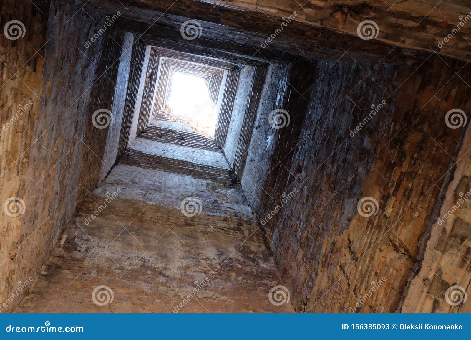 Deep Ancient Well. Masonry. Light at the End of the Tunnel Stock Image ...