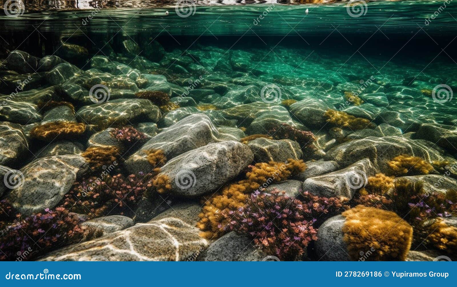 Deep Below, a Multi Colored Underwater Paradise Generated by AI Stock ...