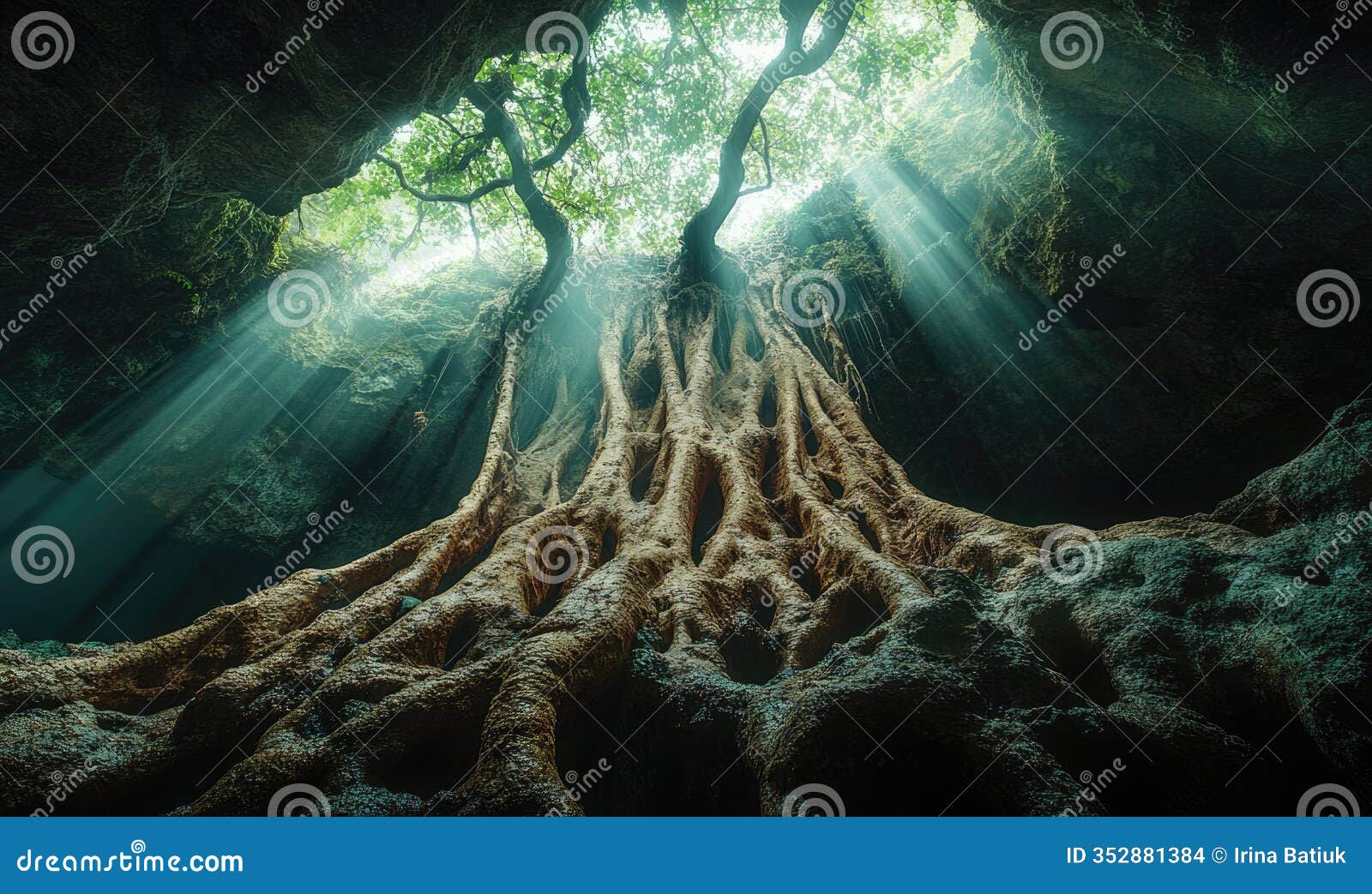 Deep Beneath the Surface, Intricate Tree Roots Extend from a Vibrant ...