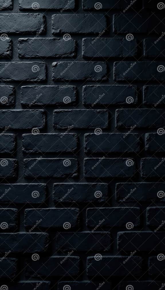 Deep Black Brick Wall Repeating Pattern Seamless Dark Background ...