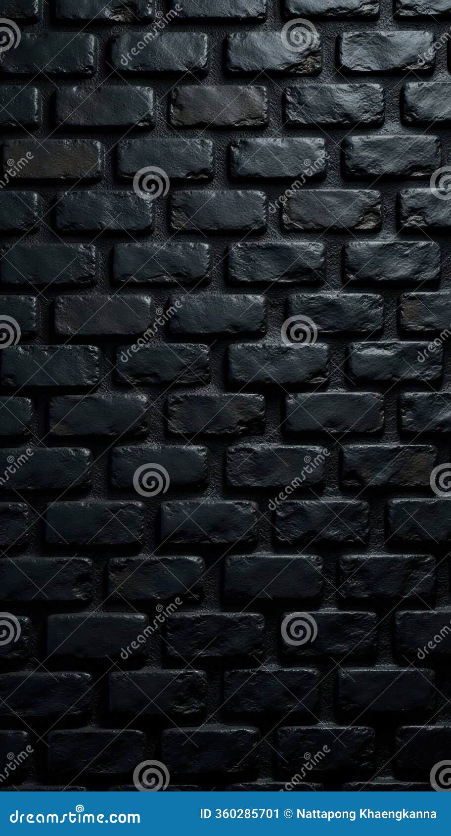 Deep Black Brick Wall, Repeating Pattern Seamless Dark Background ...