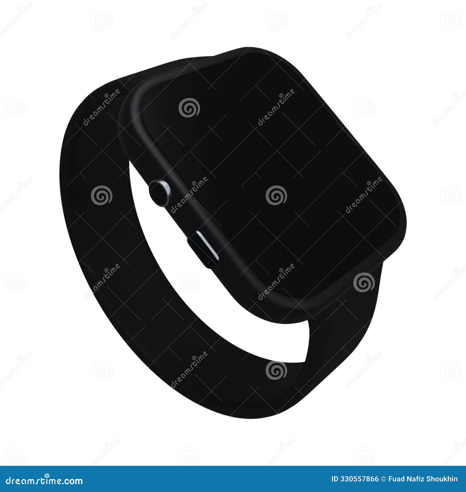 Deep Black Smartwatch 3d Icon Mockup Design Stock Illustration ...