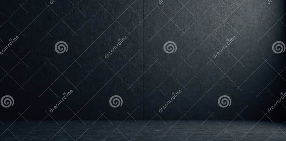 Deep Black Wall Smooth Finish Subtle Light Reflection Black Background ...