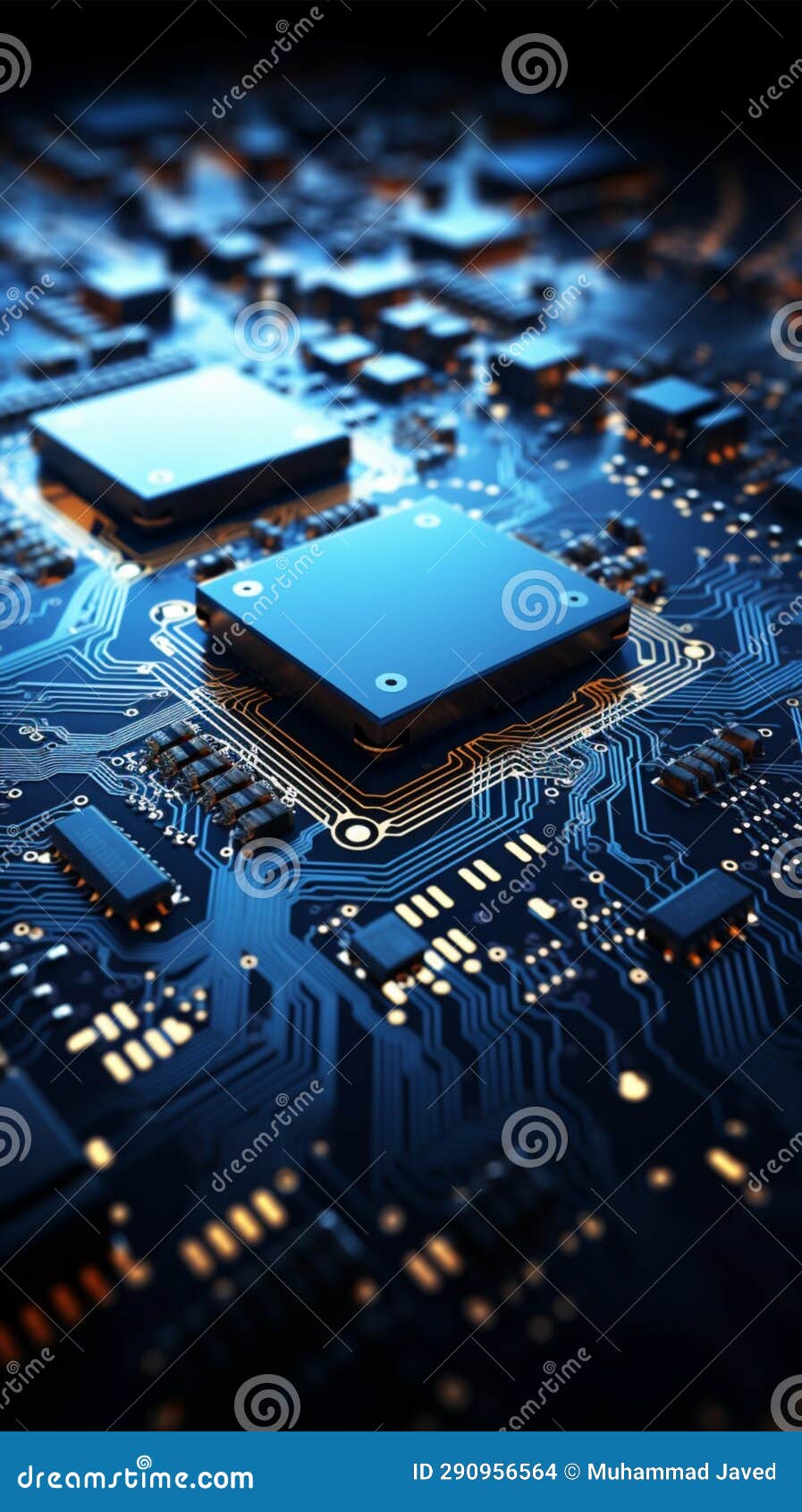 Deep Blue Abstract Technology Circuits Stock Illustration ...