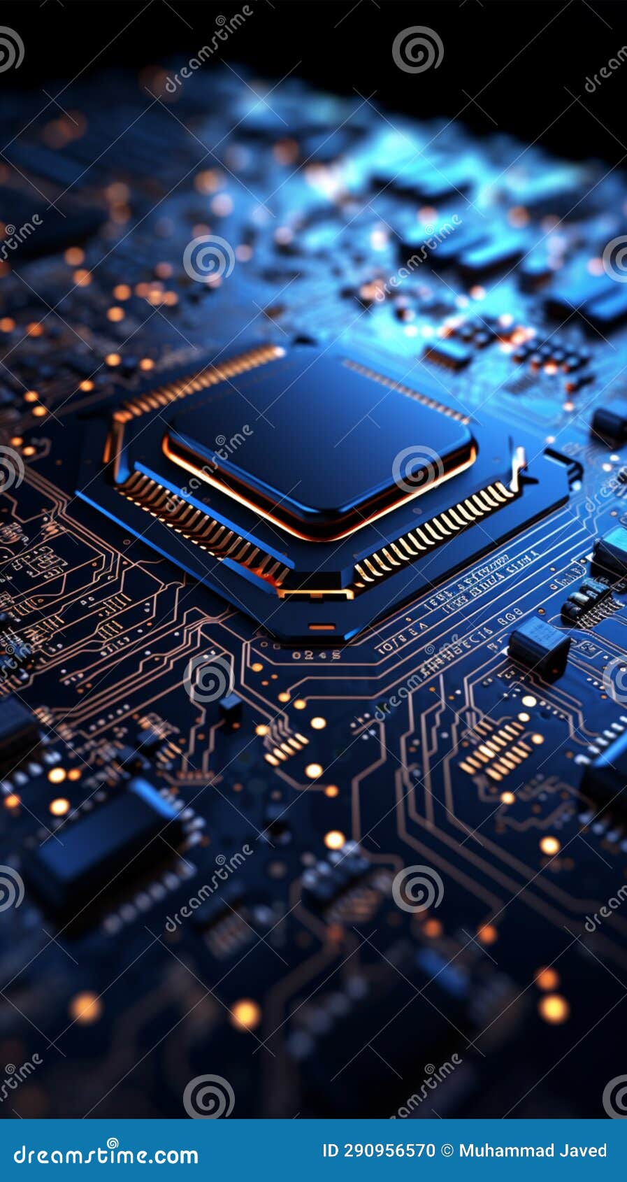 Deep Blue Abstract Technology Circuits Stock Illustration ...