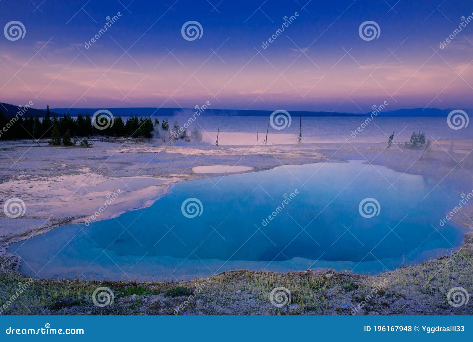 Deep Blue of Abyss Pool in West Thumb Area of Yellowstone Stock Photo ...