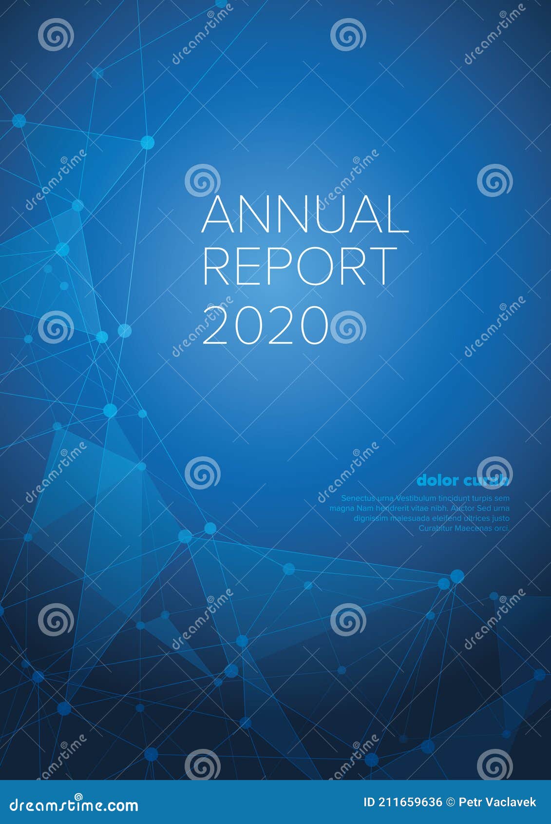 Deep Blue Annual Report Cover Template Stock Vector - Illustration of ...