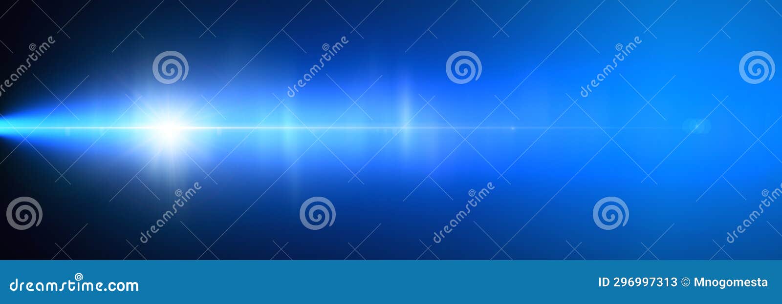 A Deep Blue Background With A Bright White Horizontal Light Beam In The ...