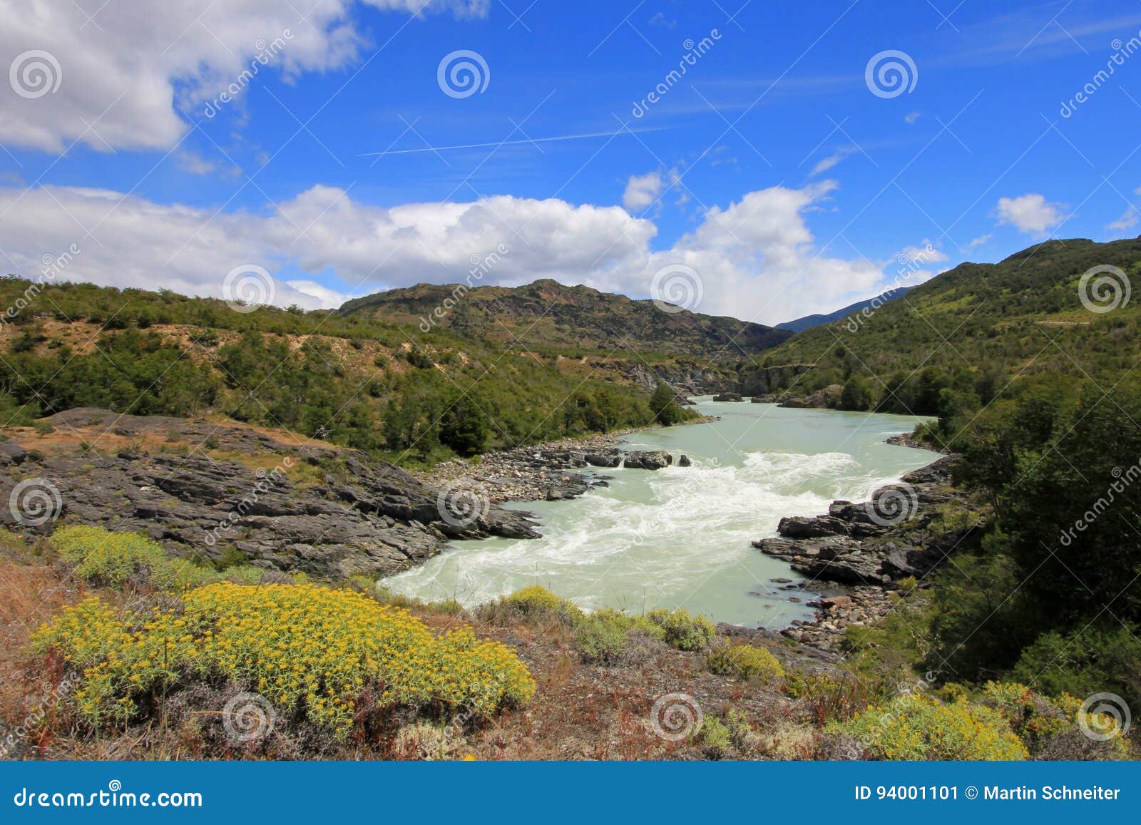 Deep Blue Baker River, Carretera Austral, Chile Stock Image - Image of ...