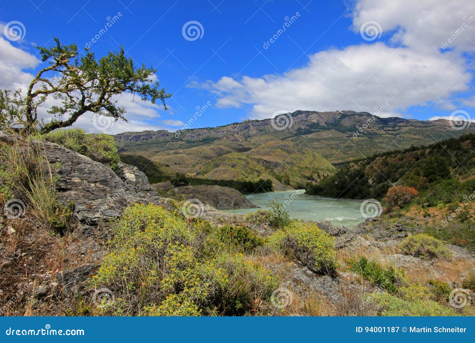 Deep Blue Baker River, Carretera Austral, Chile Stock Image - Image of ...
