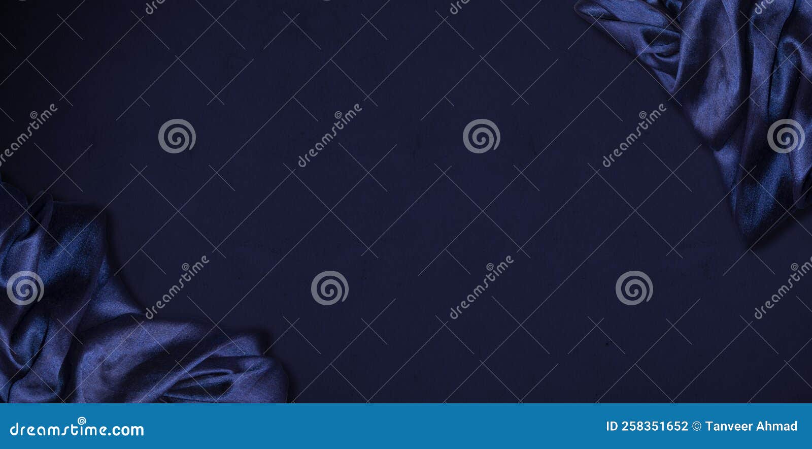 Deep Blue Banner with Silk Fabric on Both Sides Stock Photo - Image of ...