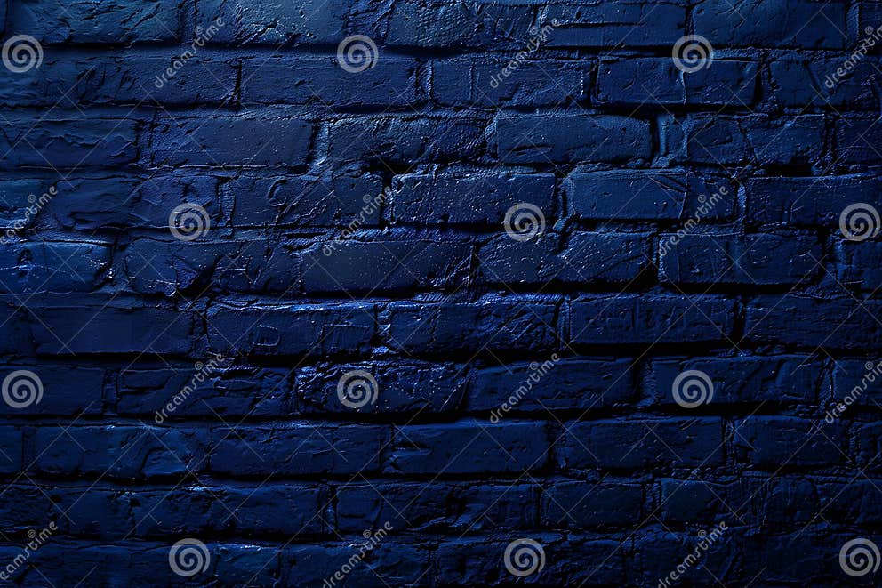 Deep Blue Brick Wall Texture Background Stock Illustration ...