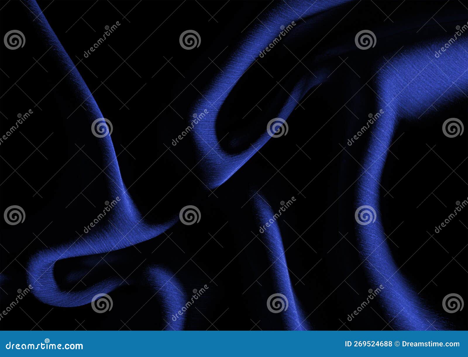 Deep Blue Cloth Background. Natural Material Cover 3D Illustration ...