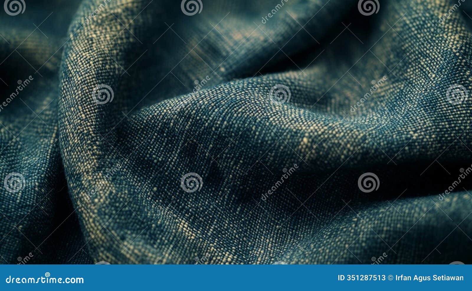 Deep Blue Denim Fabric Texture Close Up Stock Illustration ...