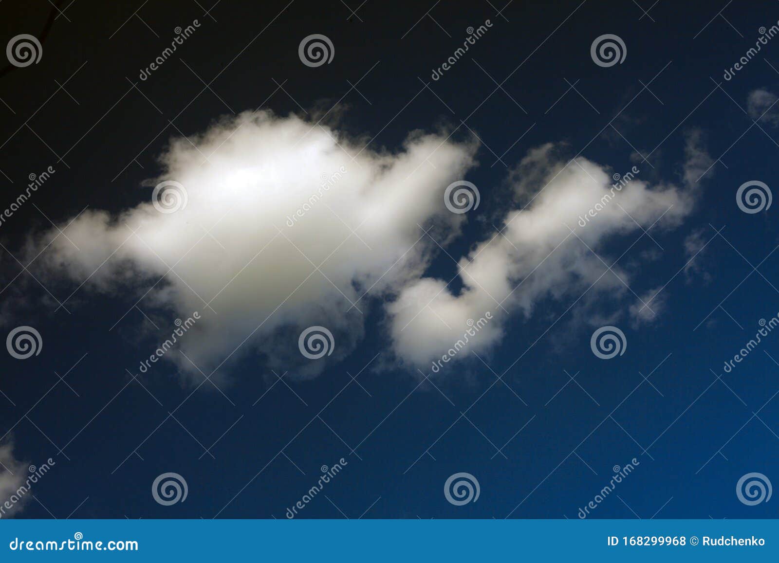 Deep Blue Dramatic Sky with White Cloud Stock Photo - Image of spot ...